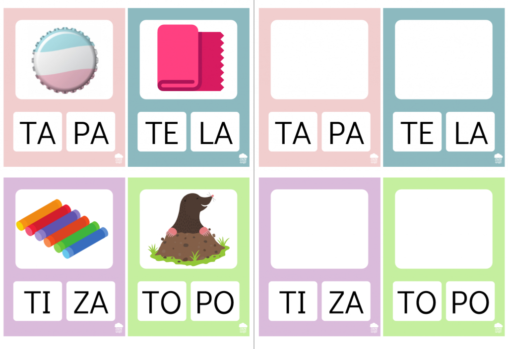 TARJETAS DE PALABRAS CON IMÁGENES