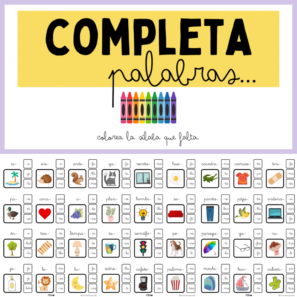 TARJETAS DE PALABRAS CON IMÁGENES