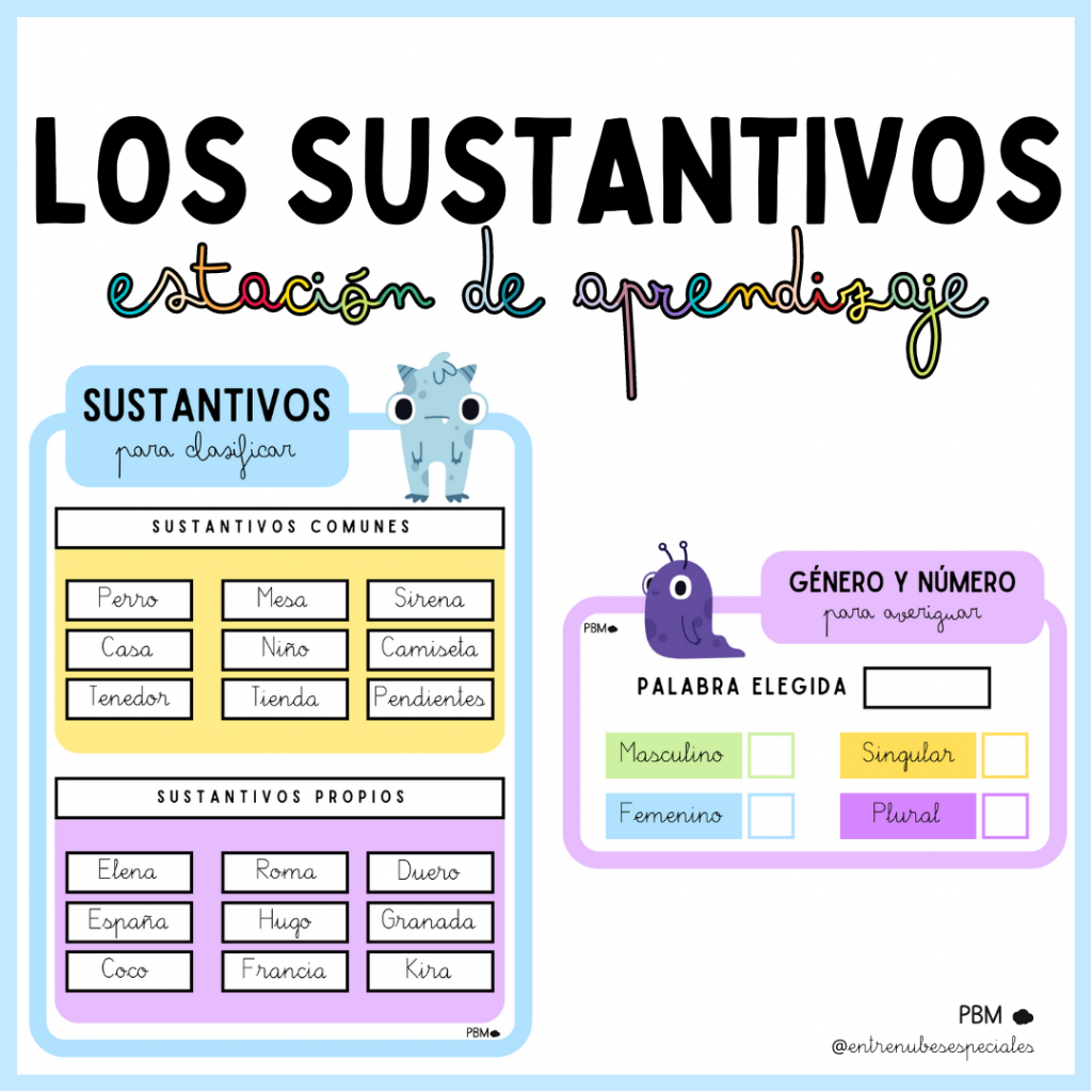 SUSTANTIVOS: estación de aprendizaje.